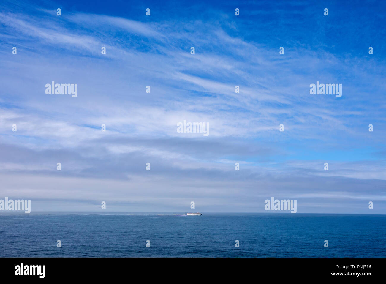 Irish Sea, Ireland - August 12th 2018: An Irish Ferries ship, on the ...