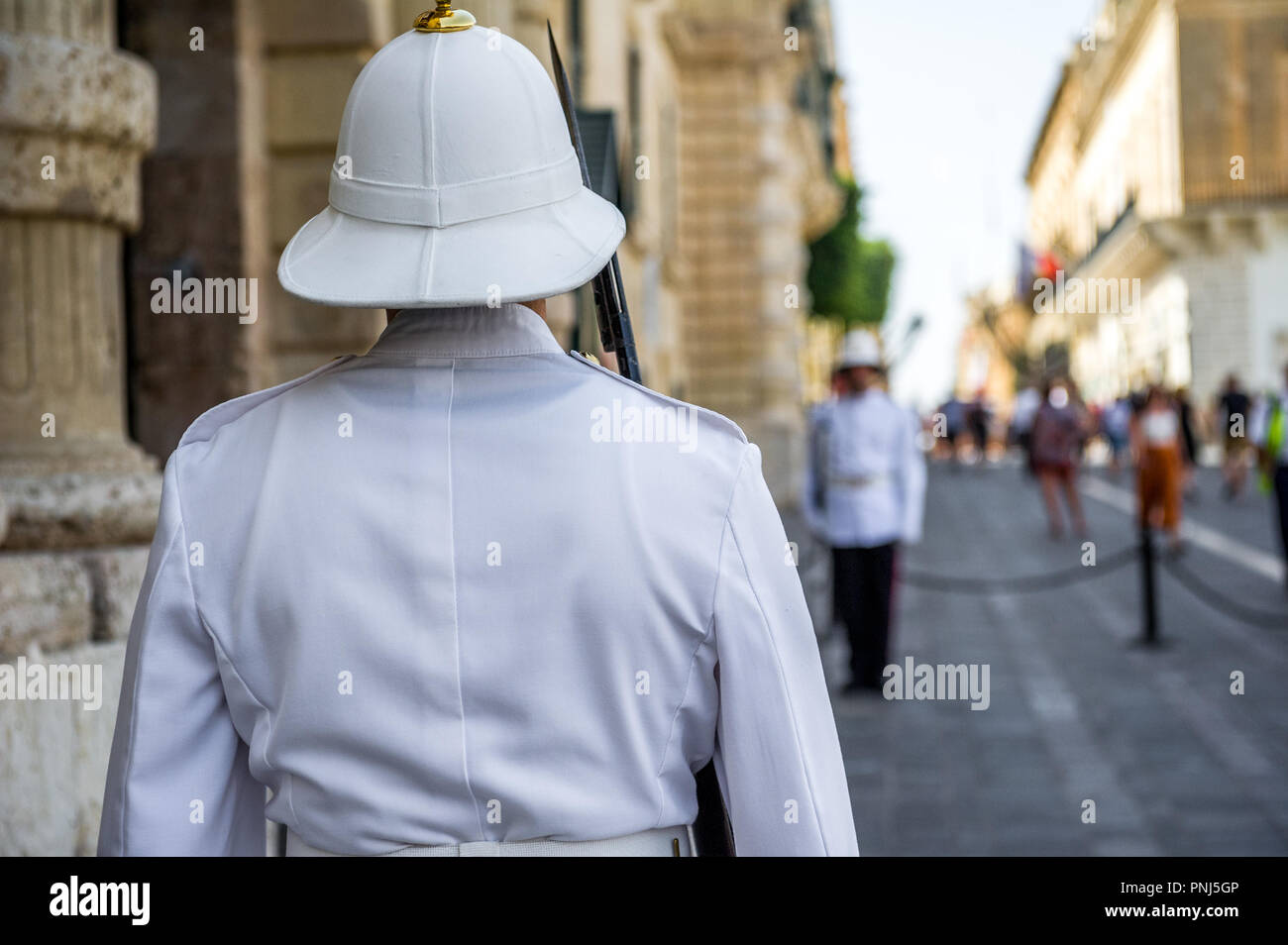 Guard on duty outside the Grandmasters Palace, Valletta, Malta Stock ...