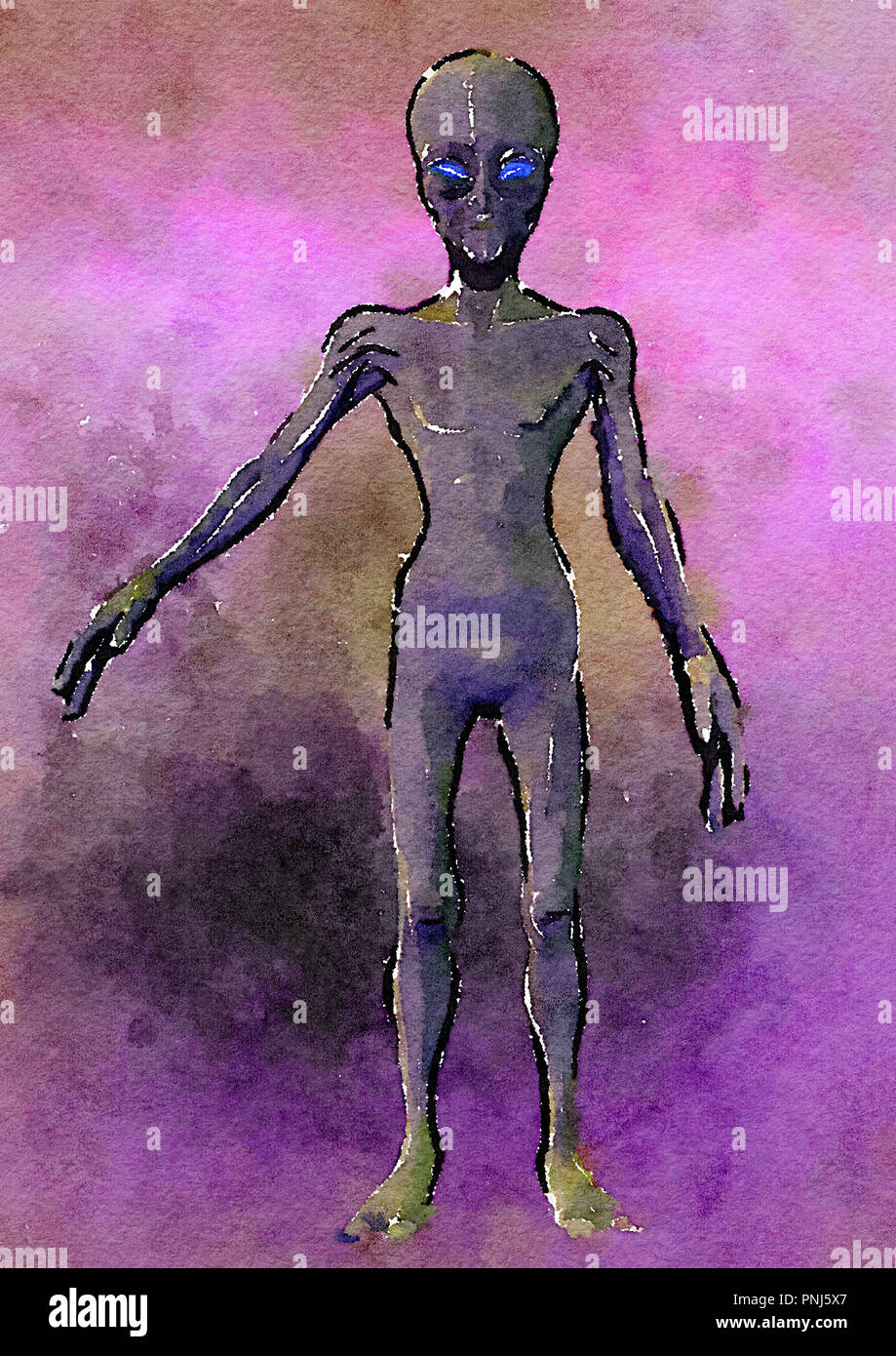 space alien illustration Stock Photo - Alamy