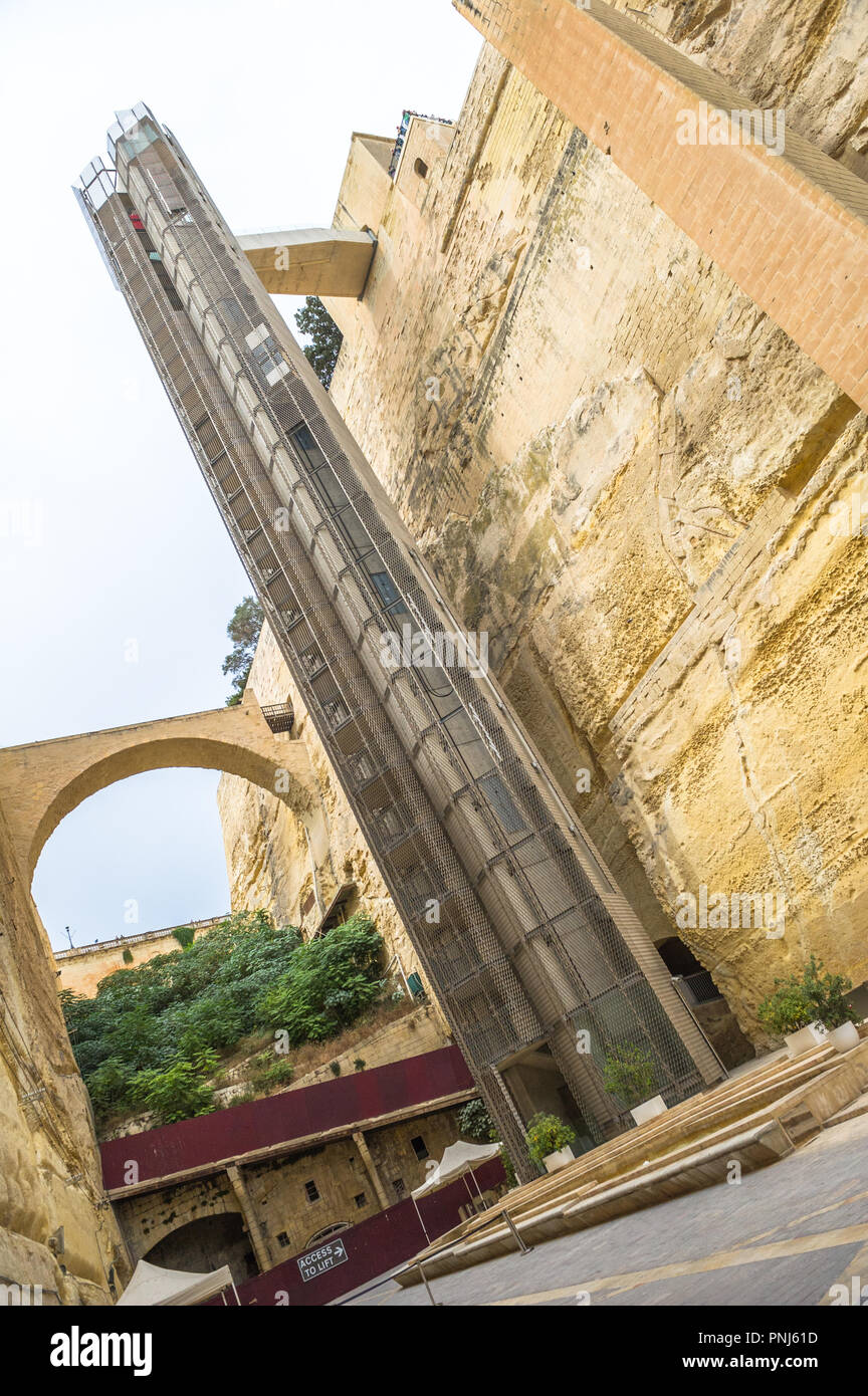 Upper Barrakka lift in Valletta, Malta Stock Photo - Alamy