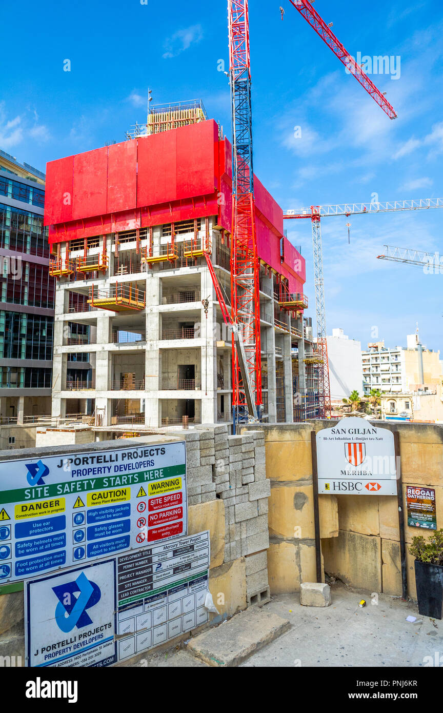 New hotels construction site at St. Julian, Malta Stock Photo - Alamy