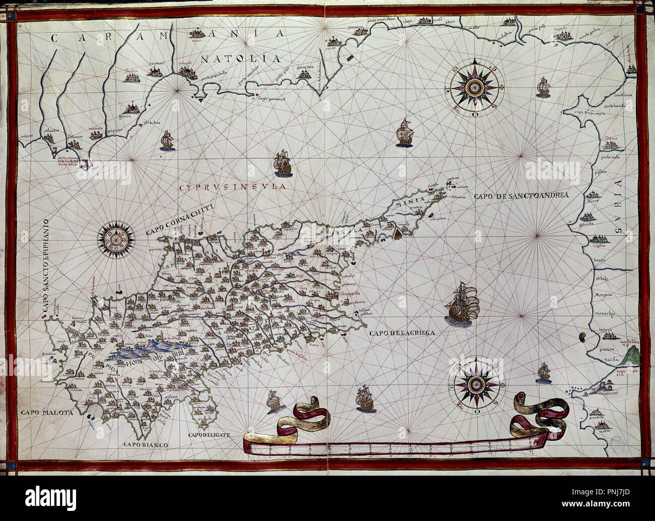 ATLAS PORTULANO - MAPA DE CHIPRE - 1587 - VIT 20. Author: MARTINEZ JUAN ...