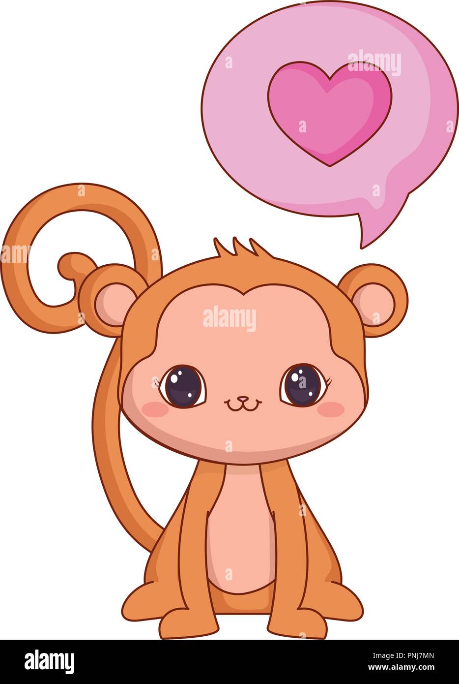 Cute Cartoon Monkey Love