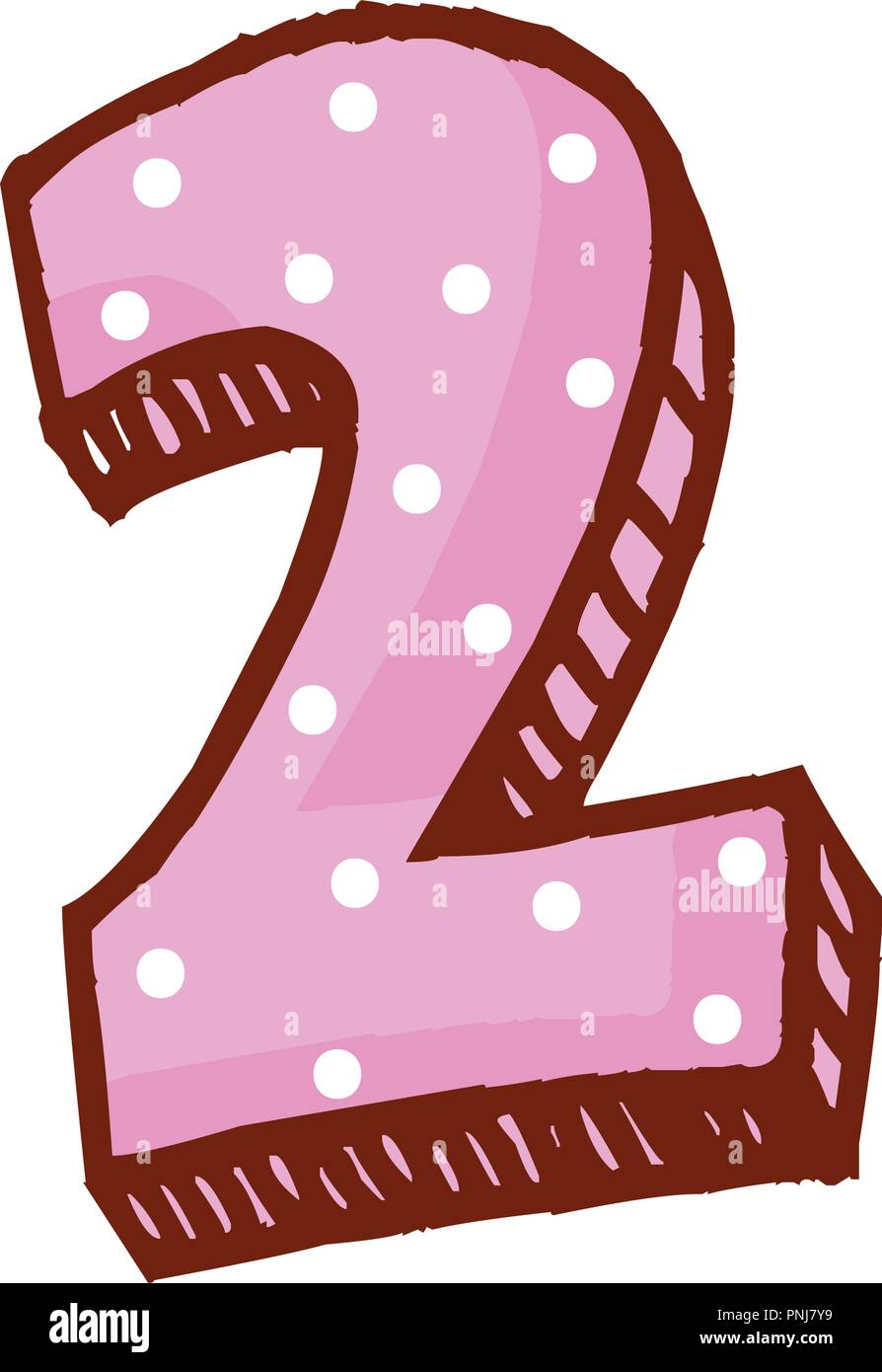 decorative two number font dotted vector illustration Stock Vector ...