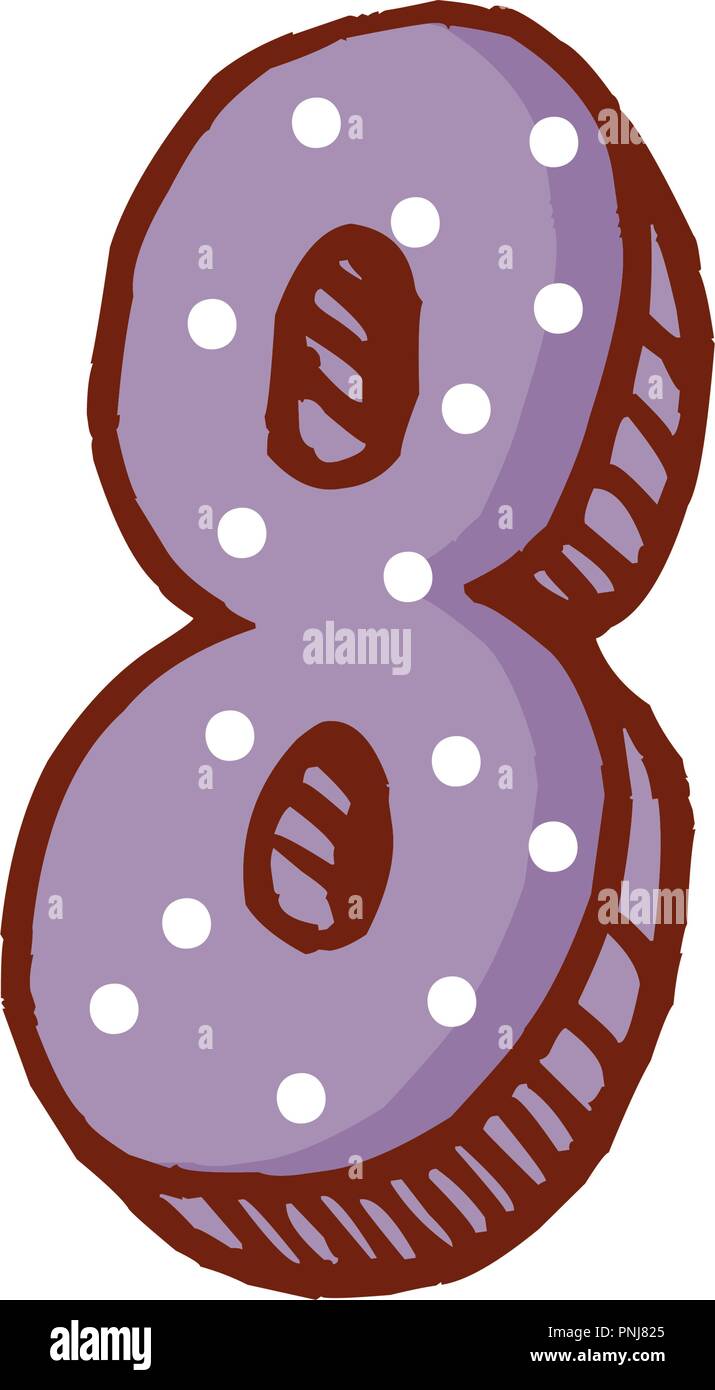 decorative eight number font dotted vector illustration Stock Vector ...