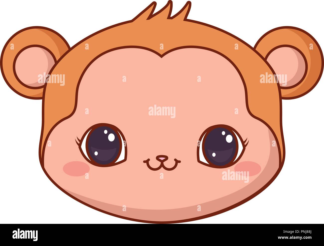 cute face monkey cartoon animal vector illustration Stock Vector Image ...