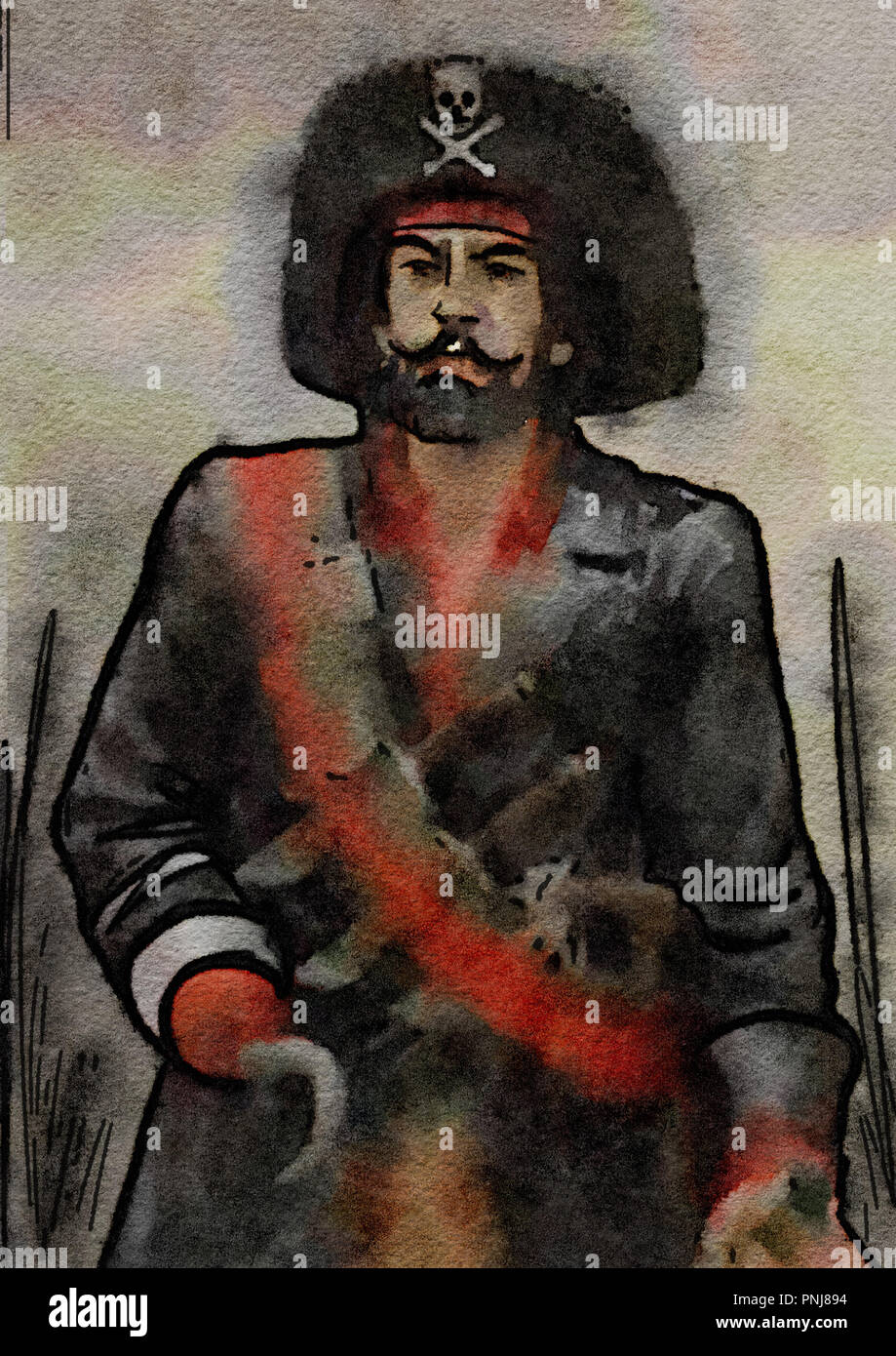 pirate captain illustration Stock Photo - Alamy