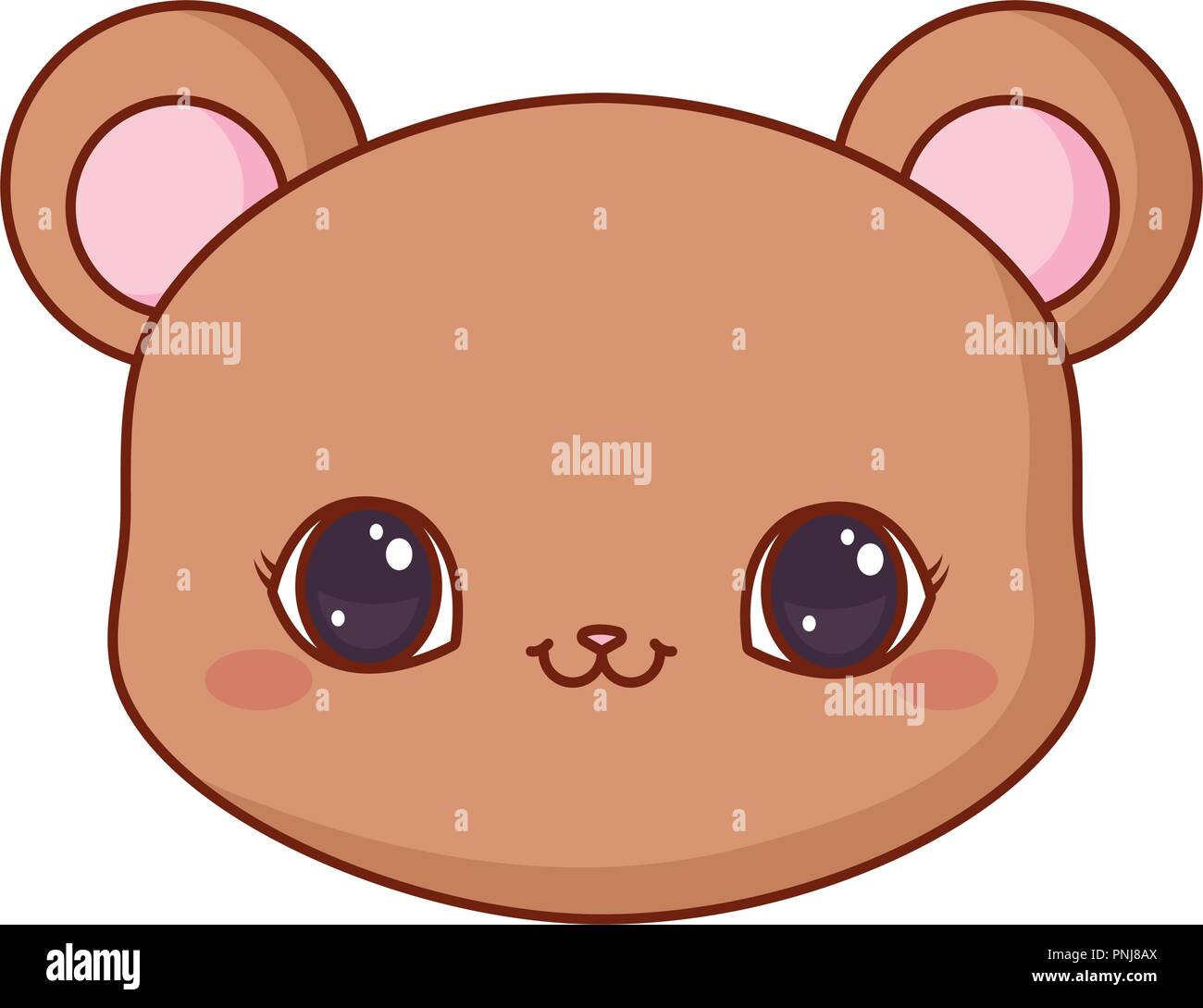 cute face bear cartoon animal vector illustration Stock Vector Image ...