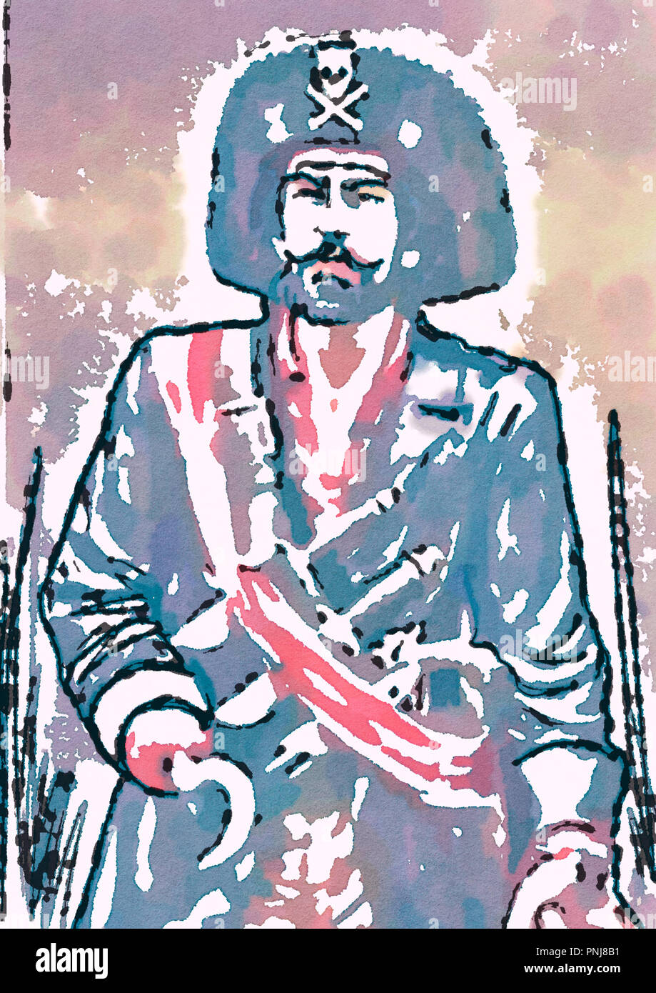 pirate captain illustration Stock Photo - Alamy