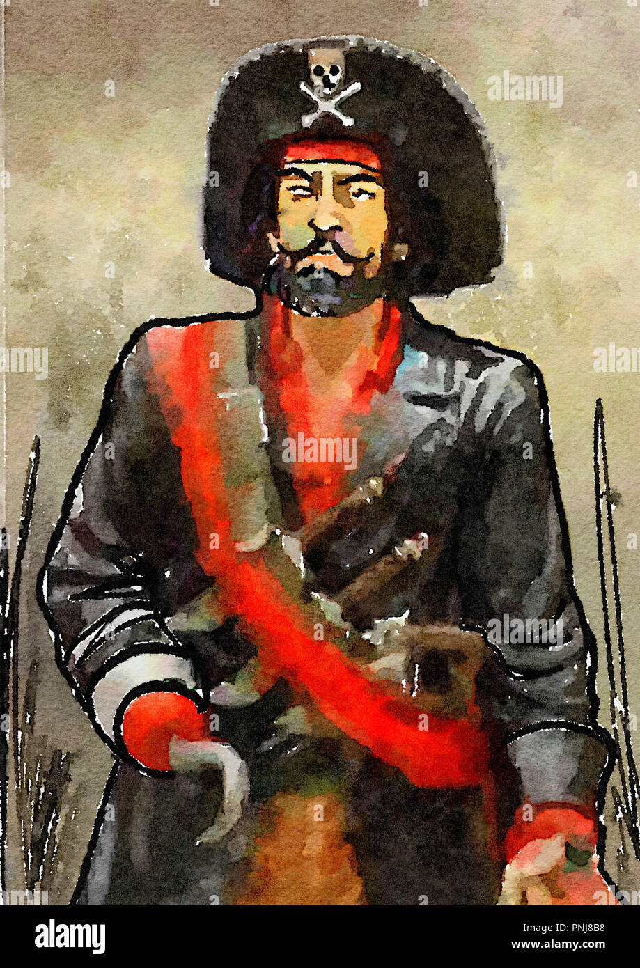 pirate captain illustration Stock Photo - Alamy