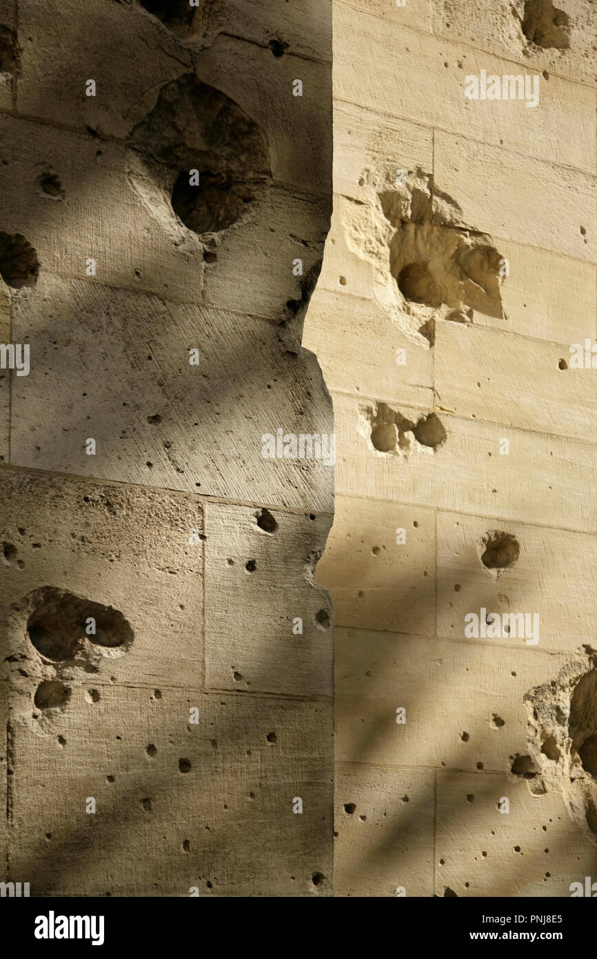 World War 2 shell damage on the newly restored Palais de Justice, Rouen ...