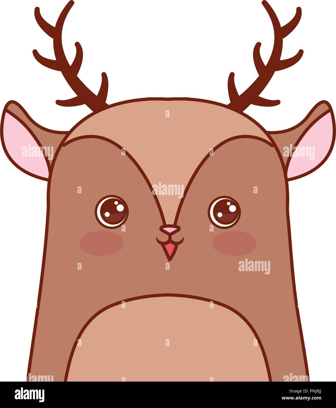 cute deer portrait cartoon wildlife vector illustration Stock Vector ...