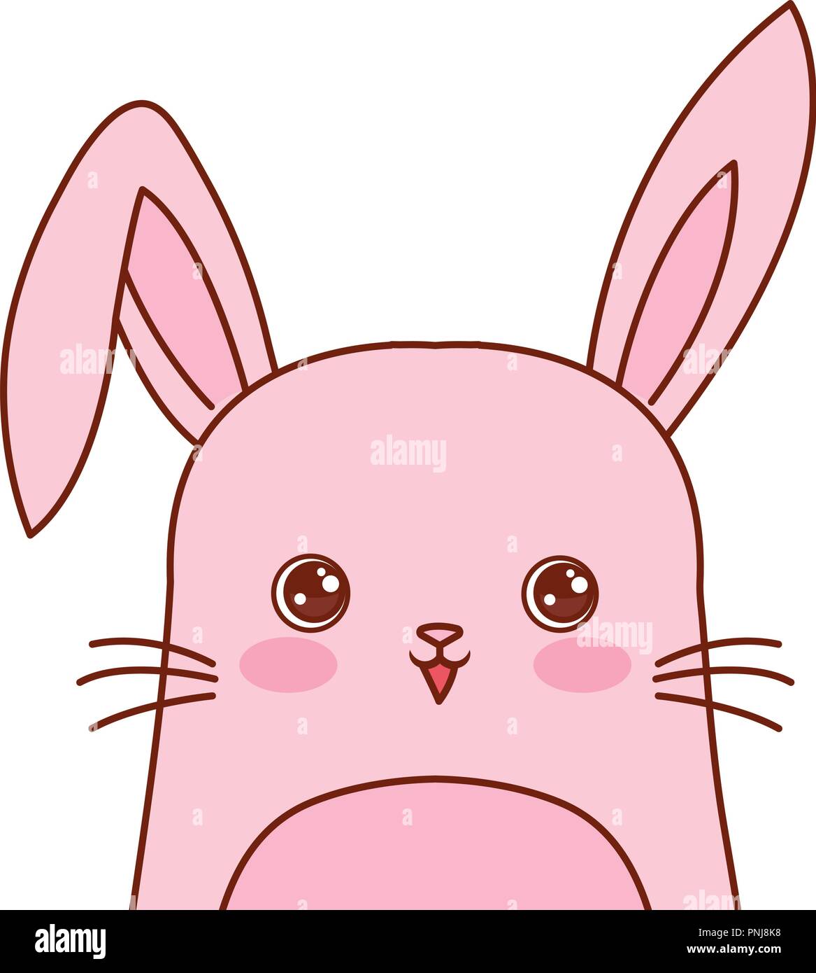 cute rabbit portrait cartoon wildlife vector illustration Stock Vector ...