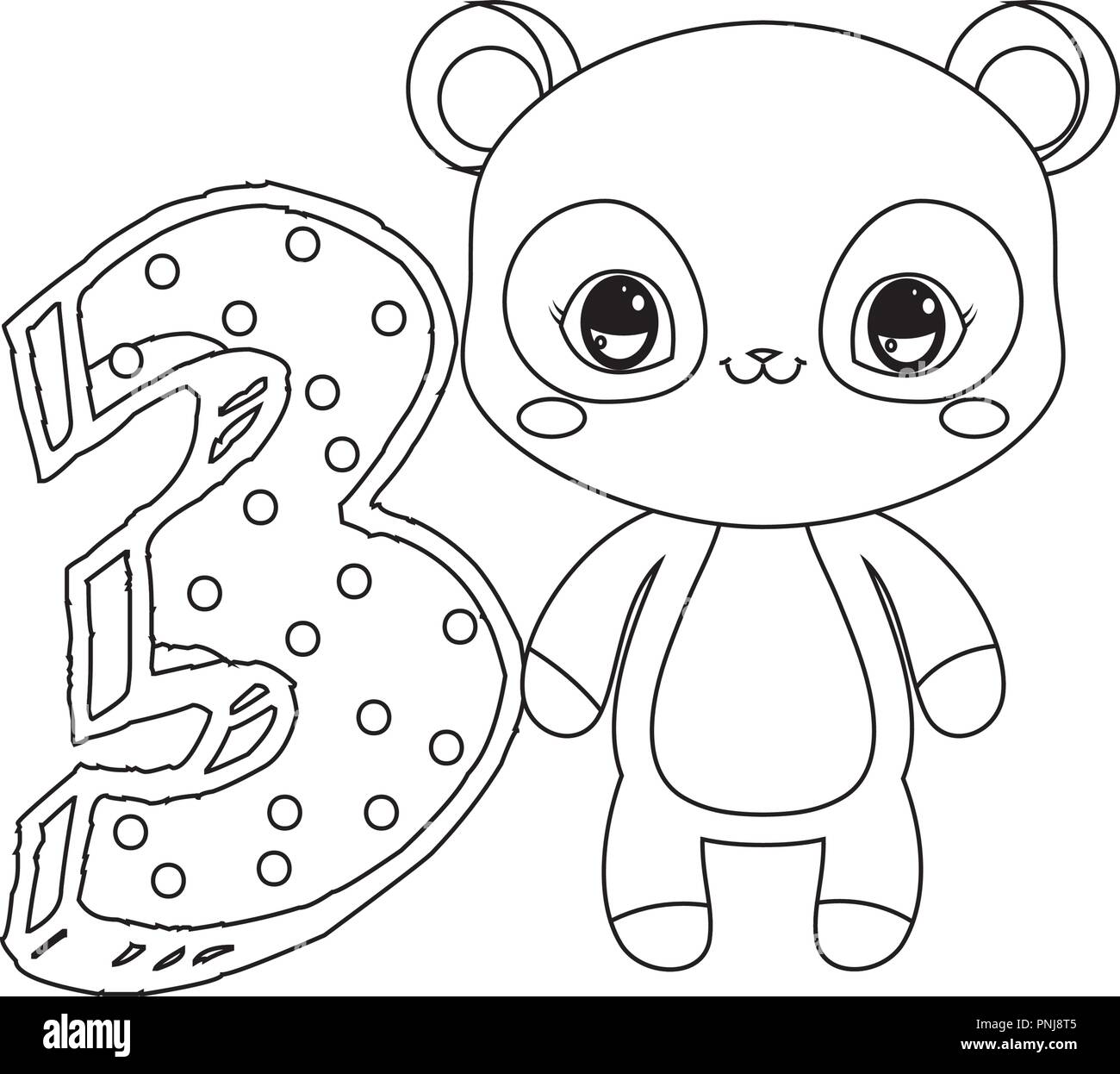 Cartoon illustration third birthday anniversary Stock Vector Images - Alamy