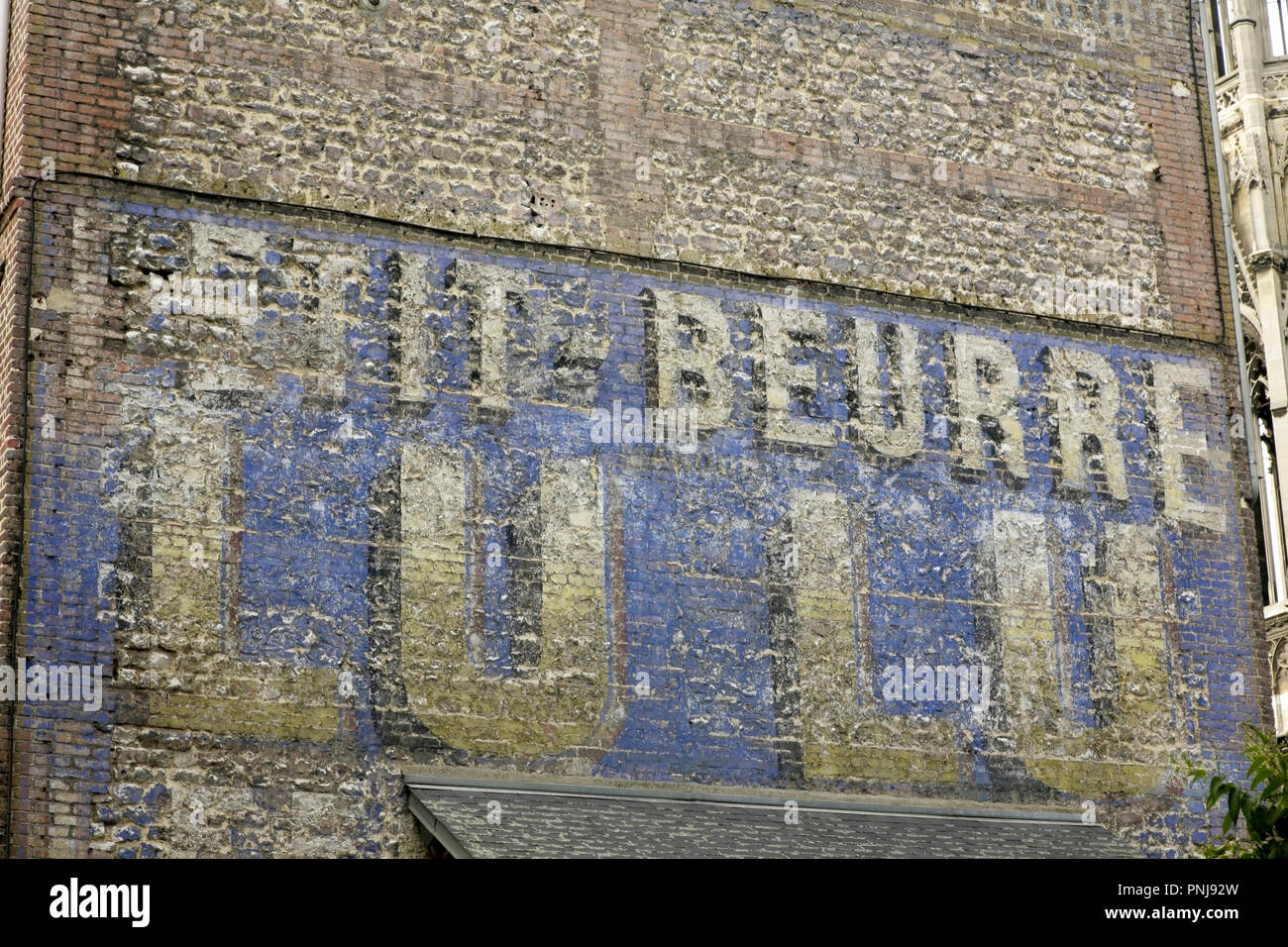 Old painted advertising sign for Lu-Lu Petit Beurre shortbread biscuits ...