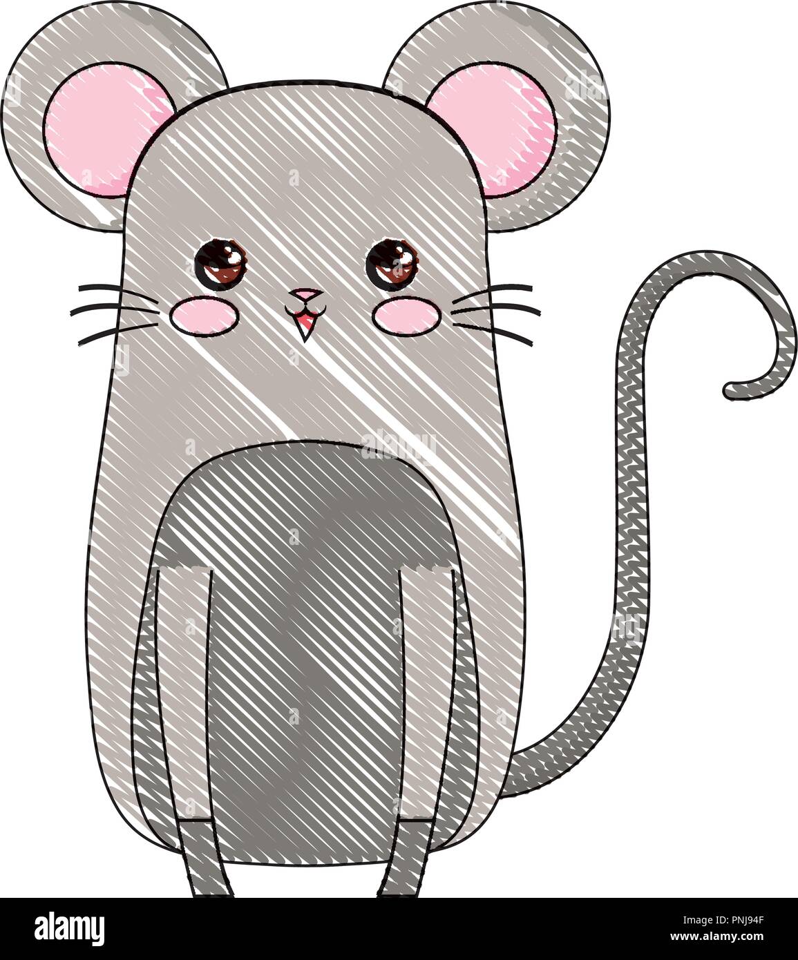 cute mouse portrait cartoon animal vector illustration Stock Vector ...