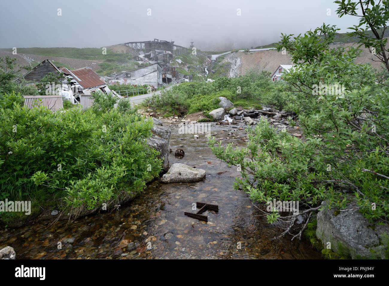 Rusted old abandoned mining tools and equipment at Independence Mine ...