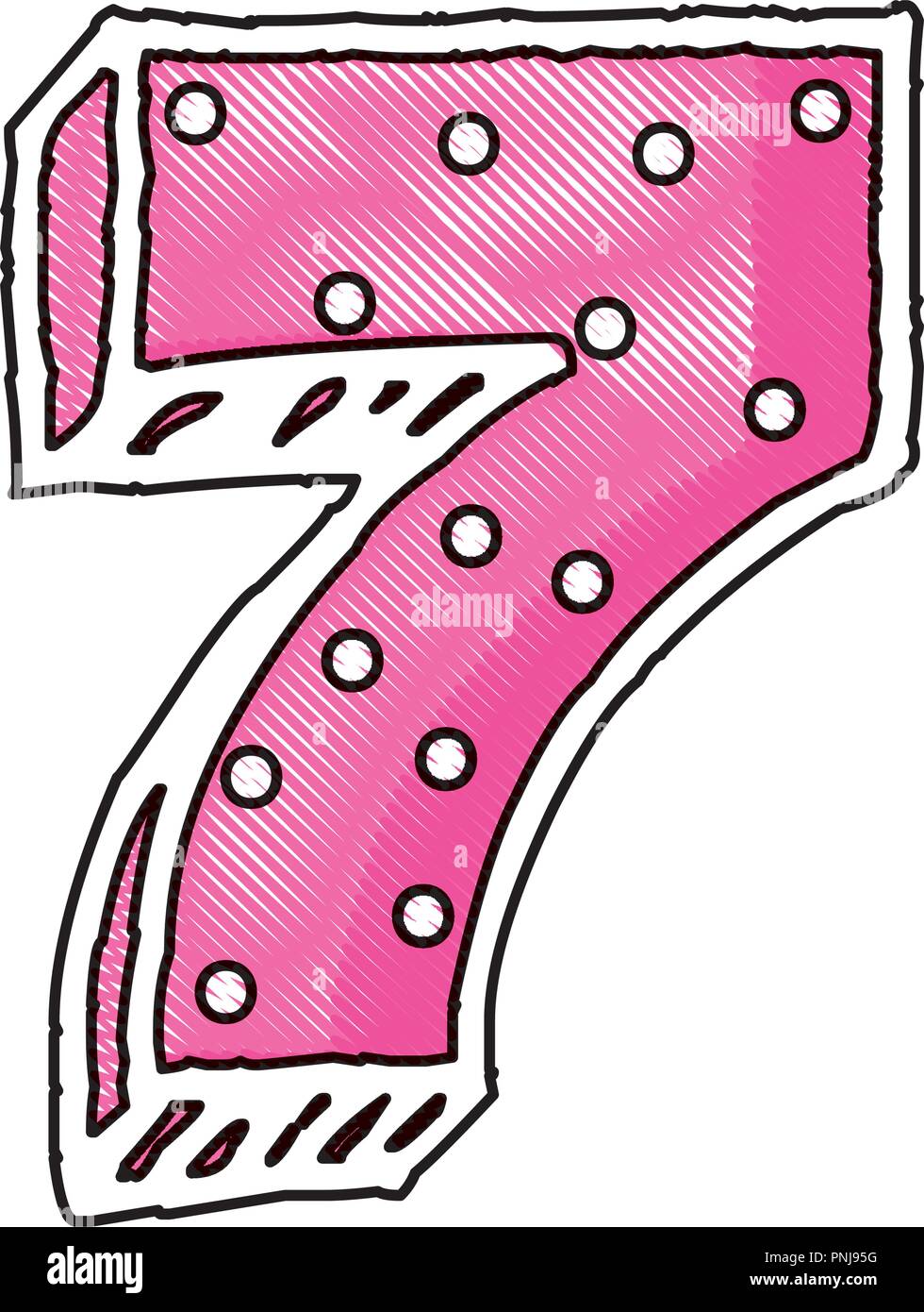 decorative seven number font dotted vector illustration Stock Vector ...
