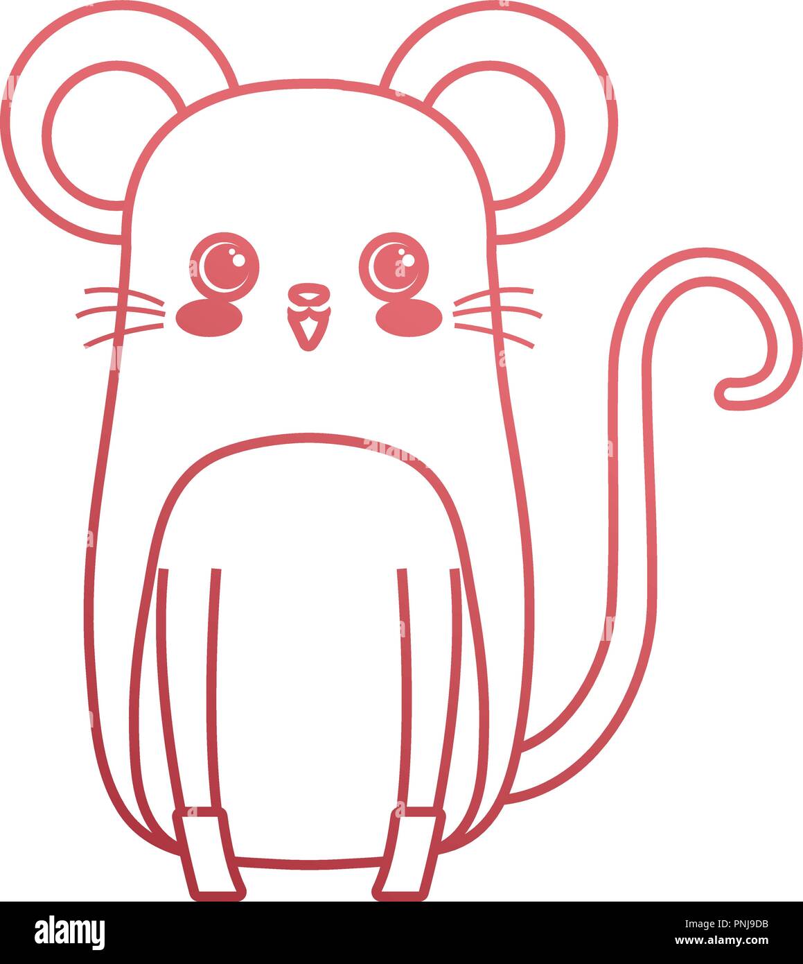 cute mouse portrait cartoon animal vector illustration neon Stock ...