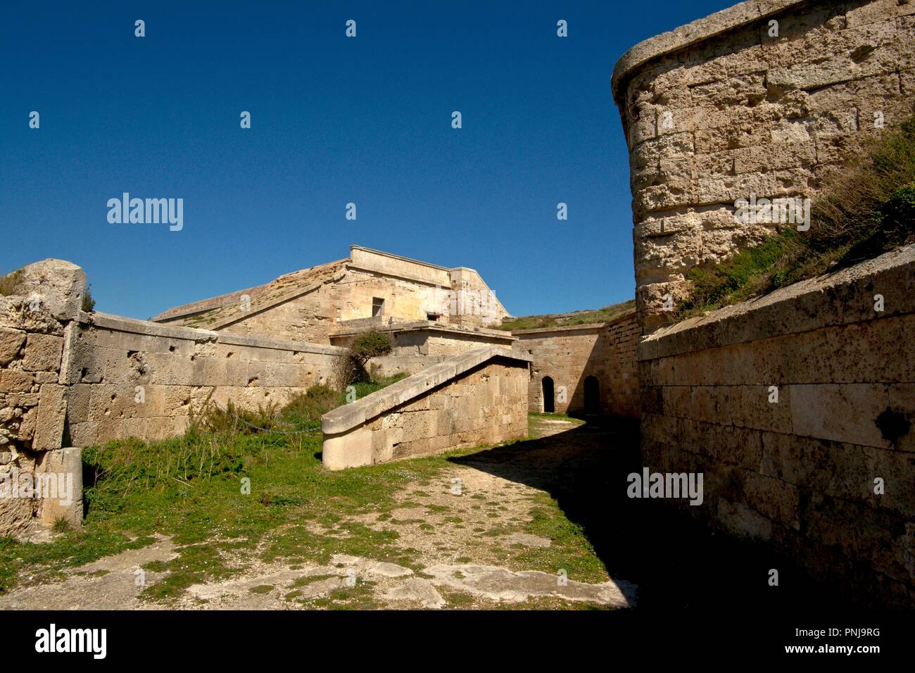 Fortaleza de Isabel II, siglo XIX.Puerto de Mahon.La Mola.Menorca.Islas ...