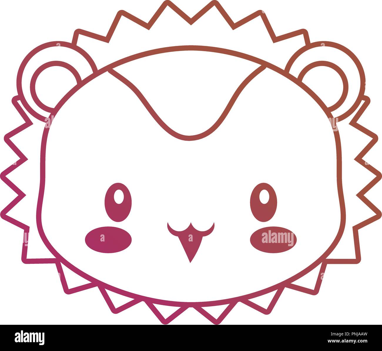 cute face hedgehog cartoon animal vector illustration neon Stock Vector ...