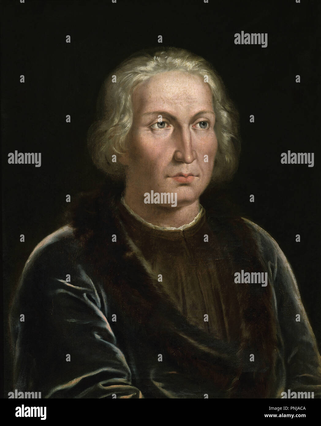 Portrait of Christopher Columbus (1451-1506). Sailor and discoverer of ...