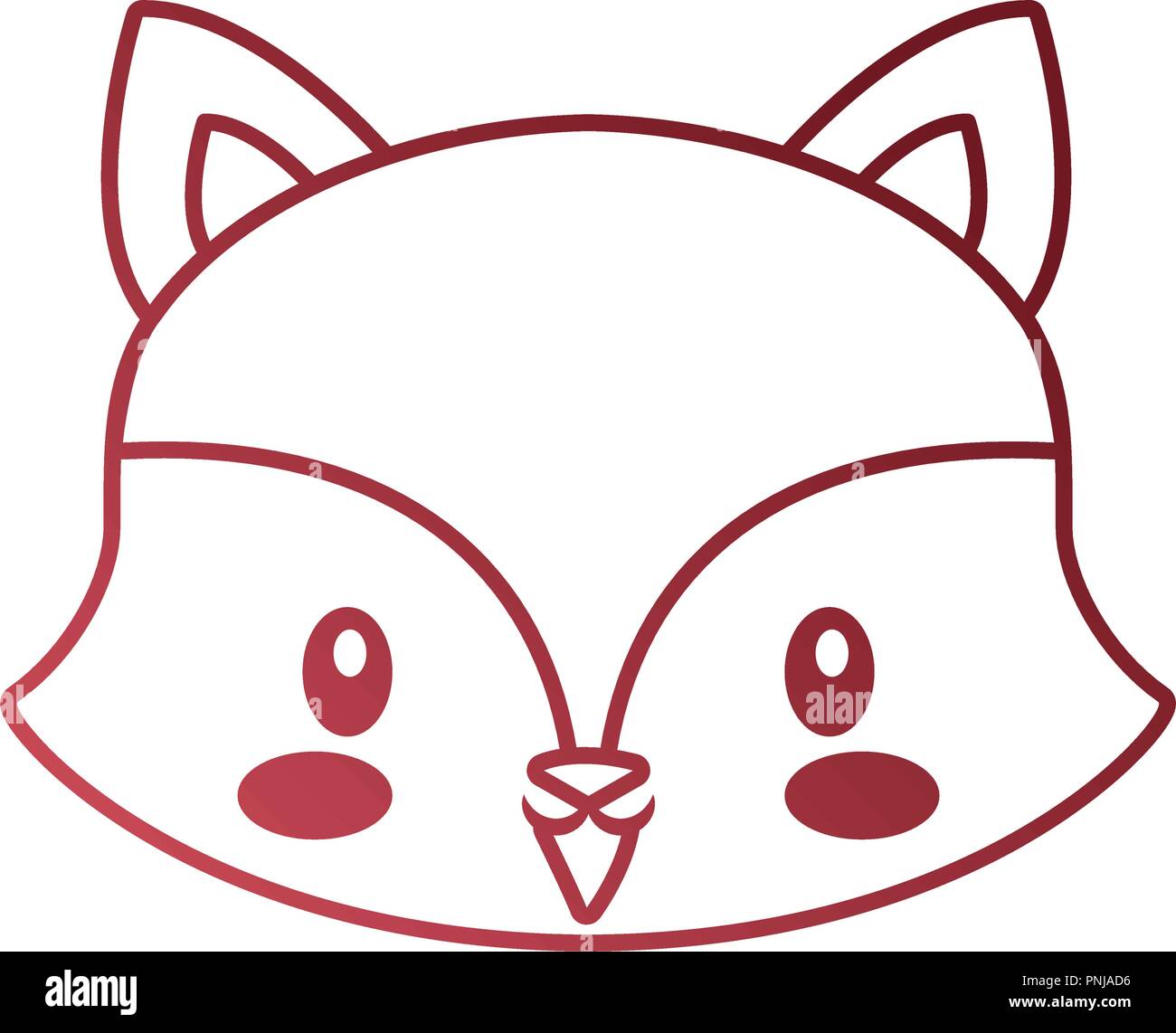 cute face fox cartoon animal vector illustration neon Stock Vector ...