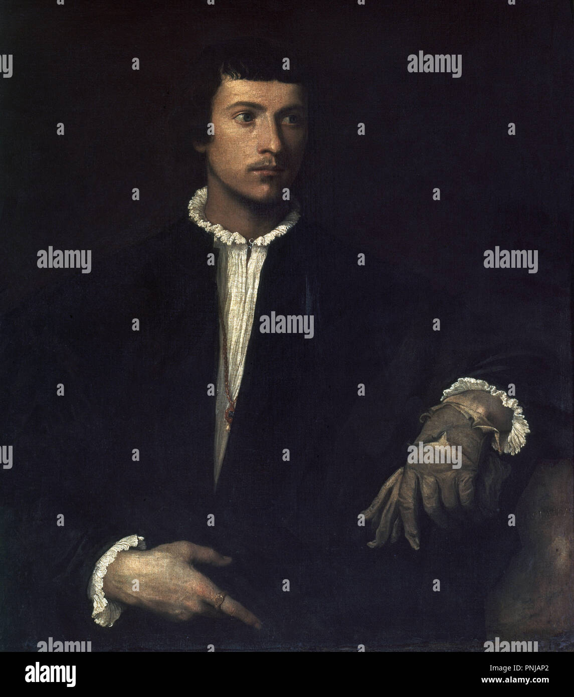 'The Man with a Glove', 1520, Oil on canvas, 100 x 89 cm. Author ...