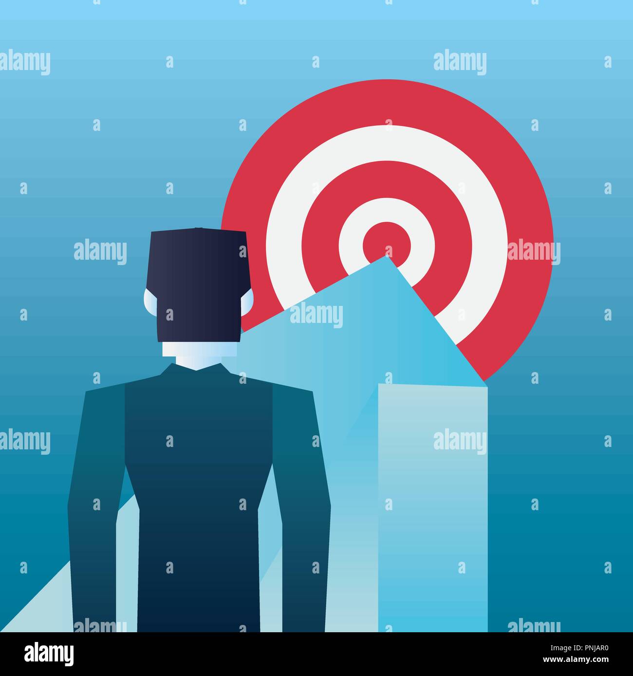 businessman arrow pointing target business vector illustration Stock ...