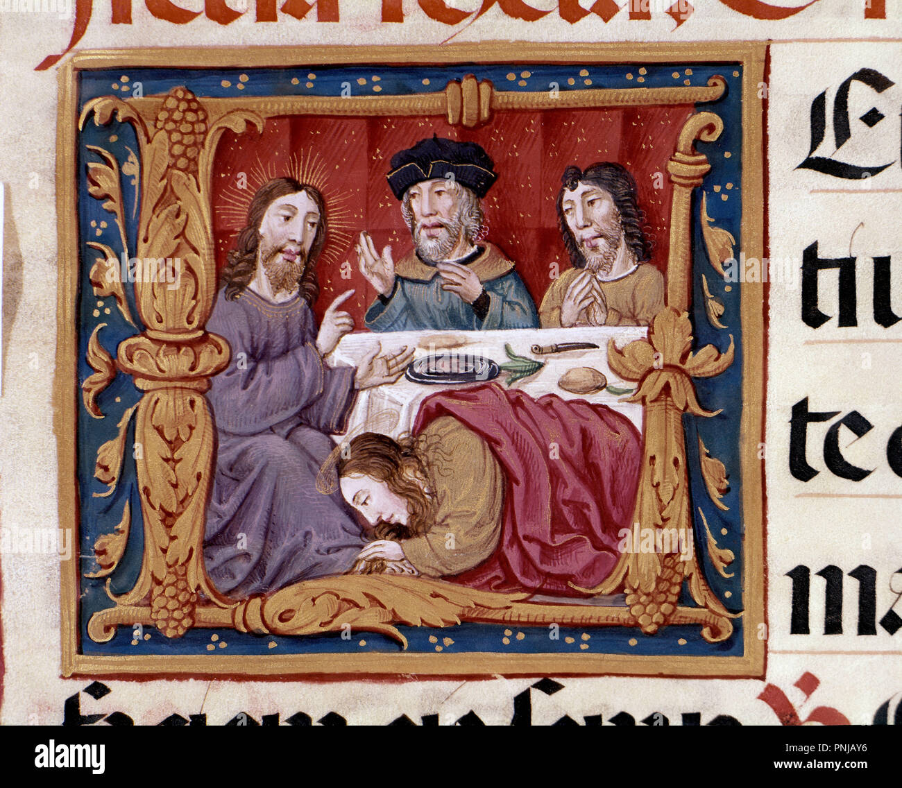 MISAL RICO (1503-1518) - MUJER ARREPENTIDA ANTE JESUS O JESUS EN CASA ...