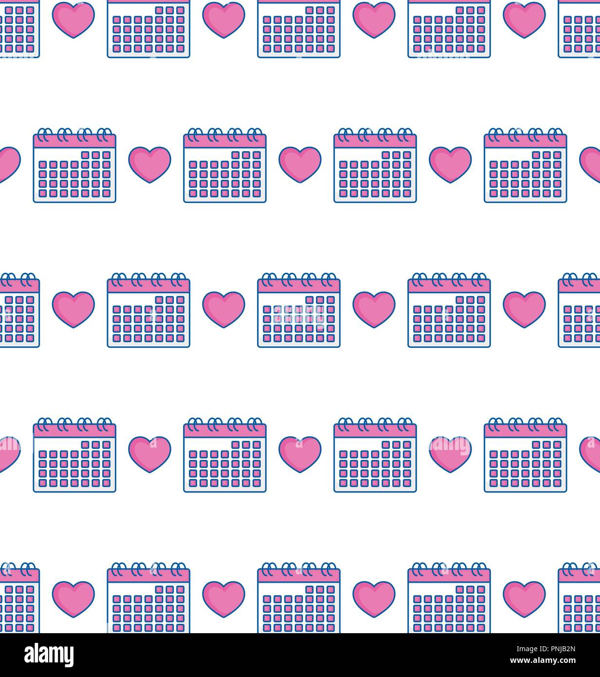 love heart calendar reminder date pattern design vector illustration ...