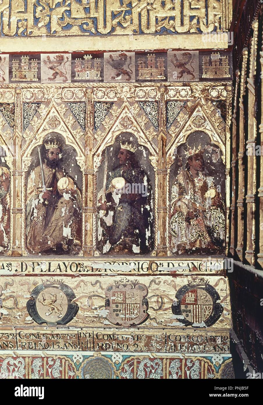 SALA DE EMBAJADORES - DETALLE DE LOS REYES - PELAYO DON RODRIGO Y ...