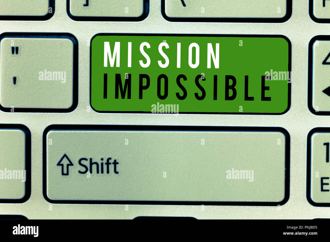 Writing note showing Mission Impossible. Business photo showcasing ...