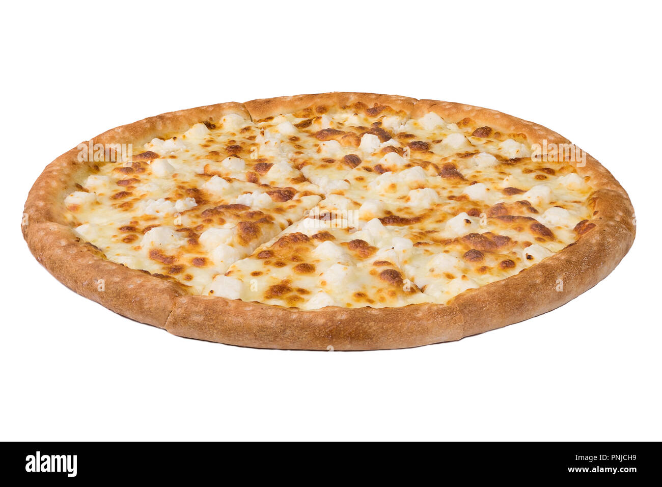 Delicious pizza isolated on white background with copy space Stock ...