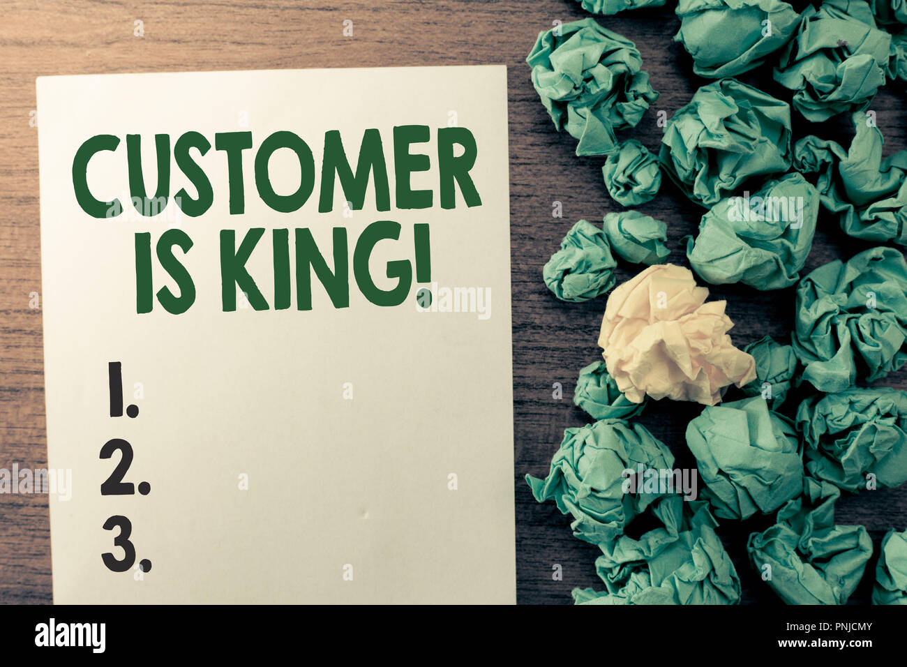 Text sign showing Customer Is King. Conceptual photo Serve attentively ...