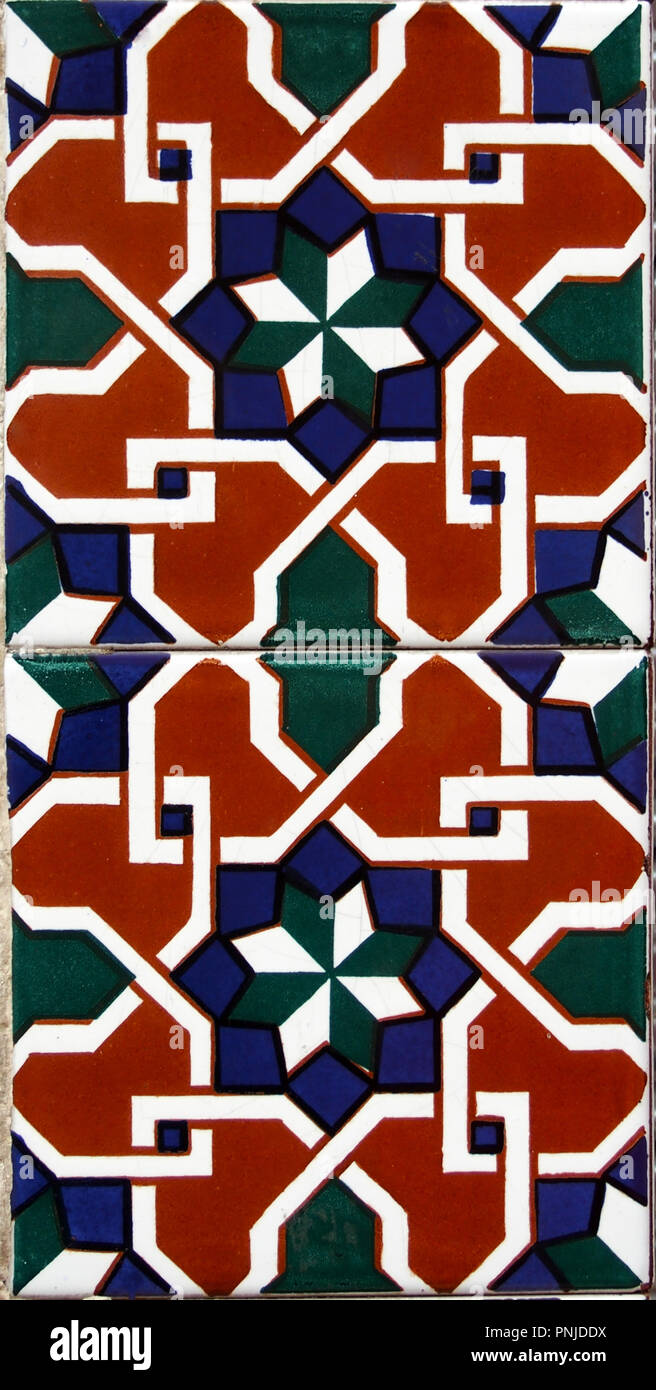 Detail of the traditional tiles from facade of old house. Decorative ...