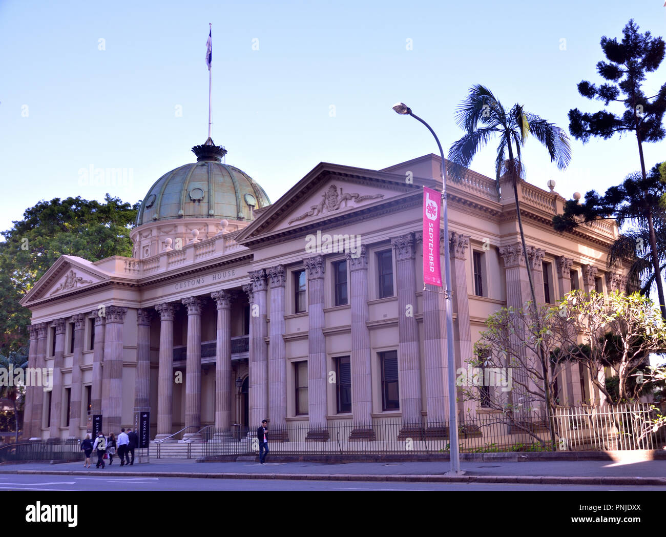 Customs House, historical building by the Brisbane River, now serves as ...