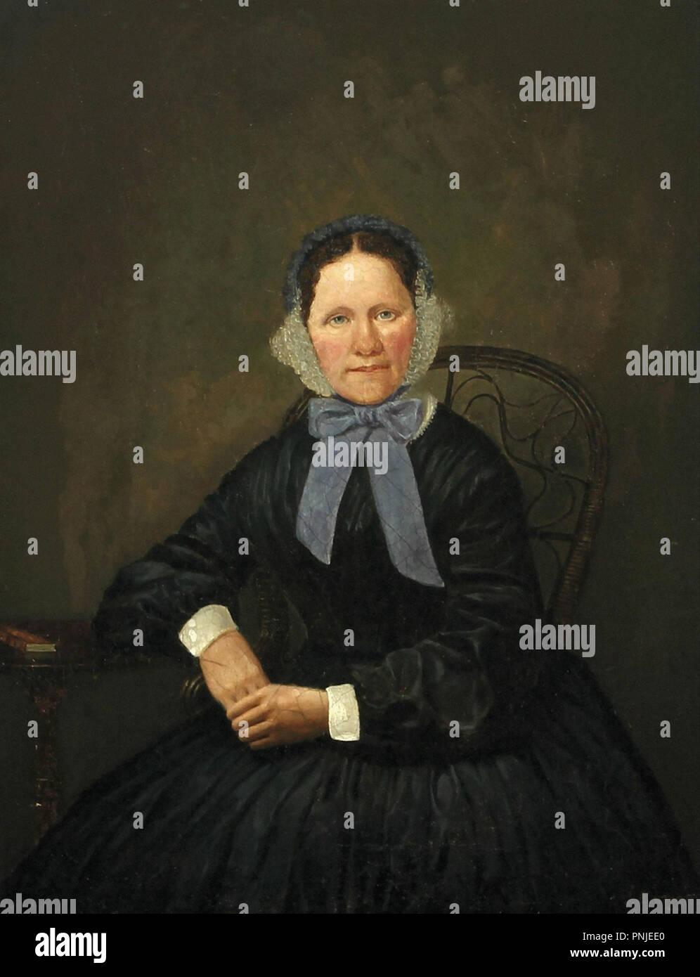 Exner Johan Julius - Portrait of Lady in a Black Dress Stock Photo - Alamy