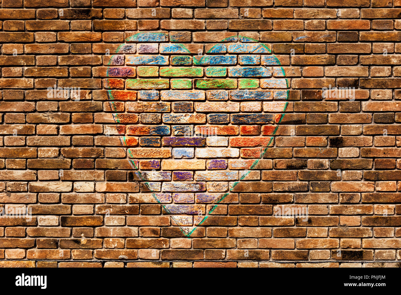 A heart drawn upon a brick wall in the Jewish ghetto of venice Stock ...