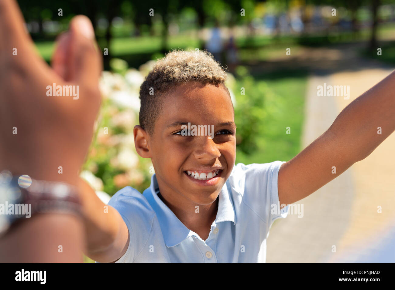 Face of a happy joyful nice boy Stock Photo - Alamy