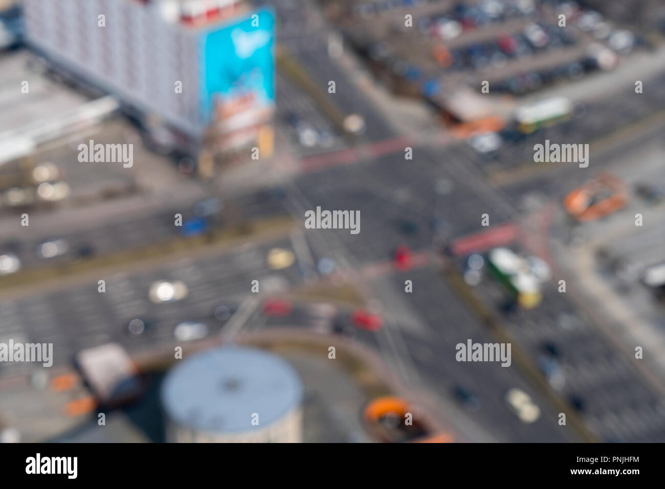 aerial view of a blurred crossroad for backgrounds Stock Photo - Alamy