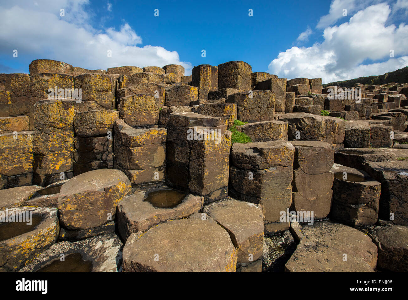 A view of the magnificent natural hexagonal stone columns at the Giant ...