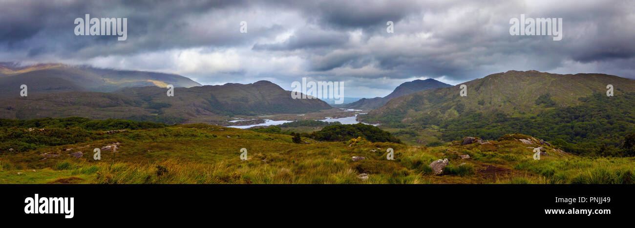 The panoramic view from Ladies View in the beautiful Killarney National ...