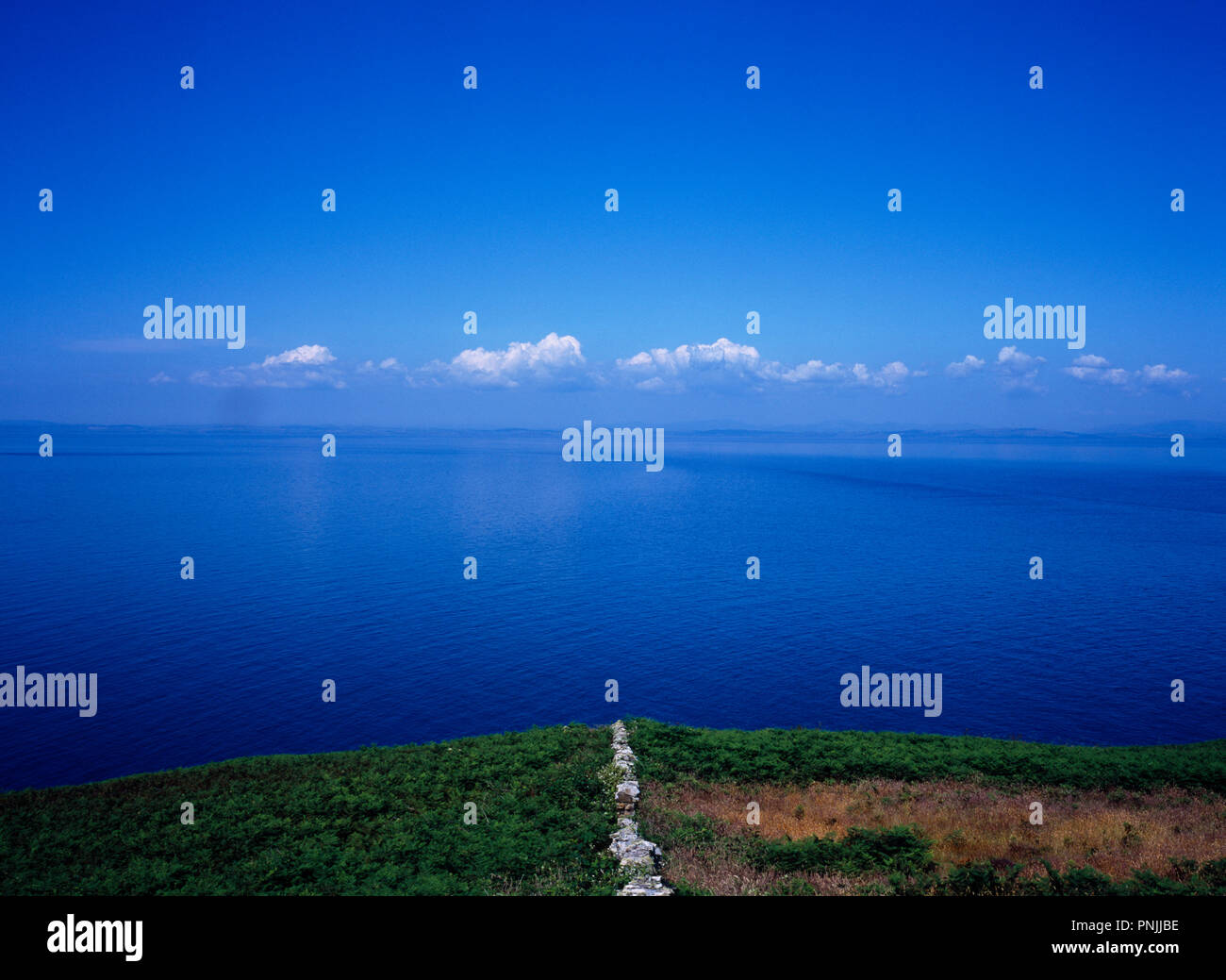 Scotland, Dumfries & Galloway, Rhinns of Galloway, Low quartz wall and ...