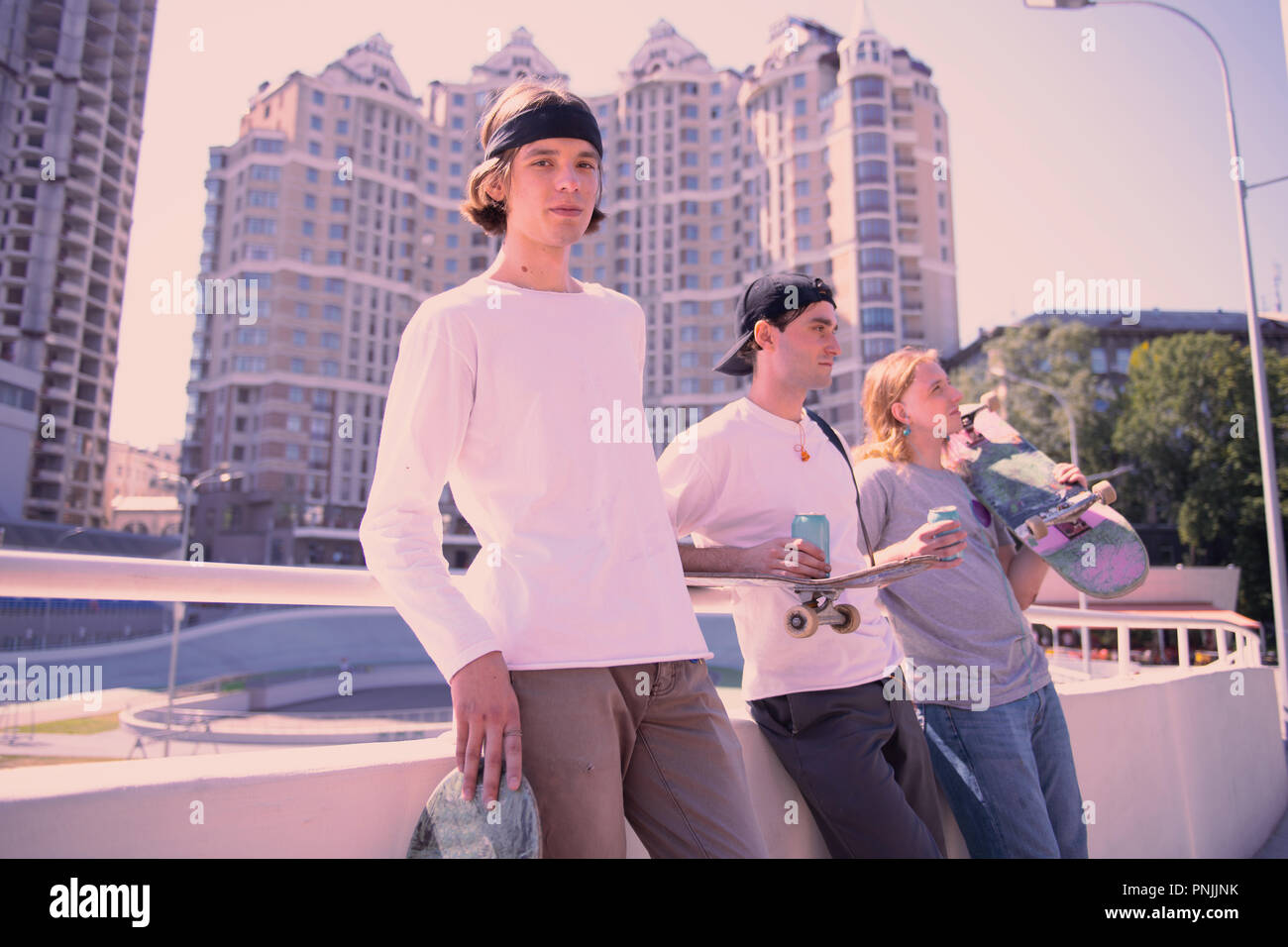 Portrait of pleased man that having break Stock Photo - Alamy