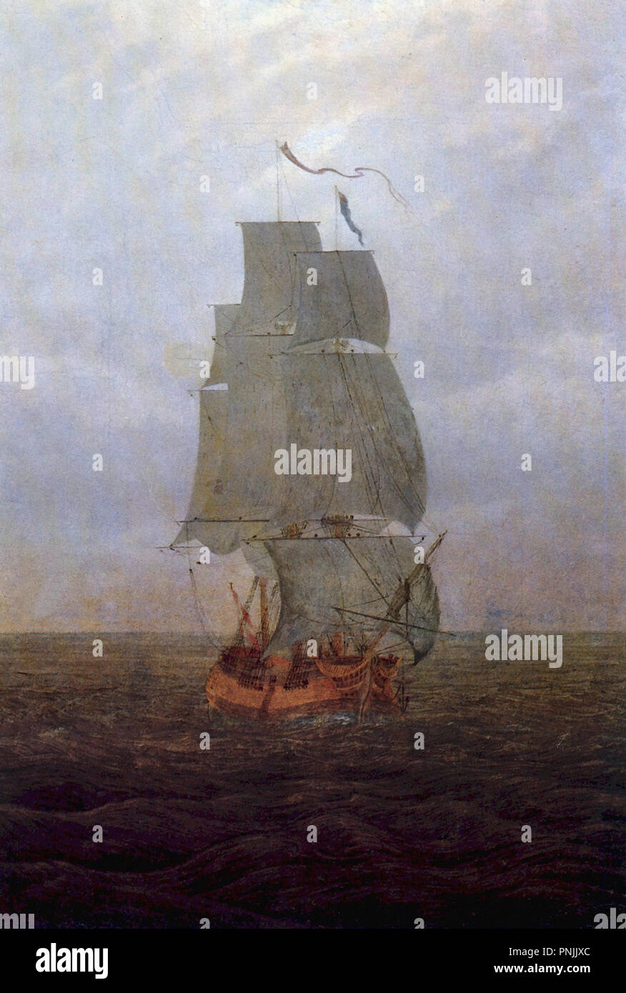 Friedrich Caspar David - Schiff Auf Hoher See Mit Vollen Segeln Stock ...