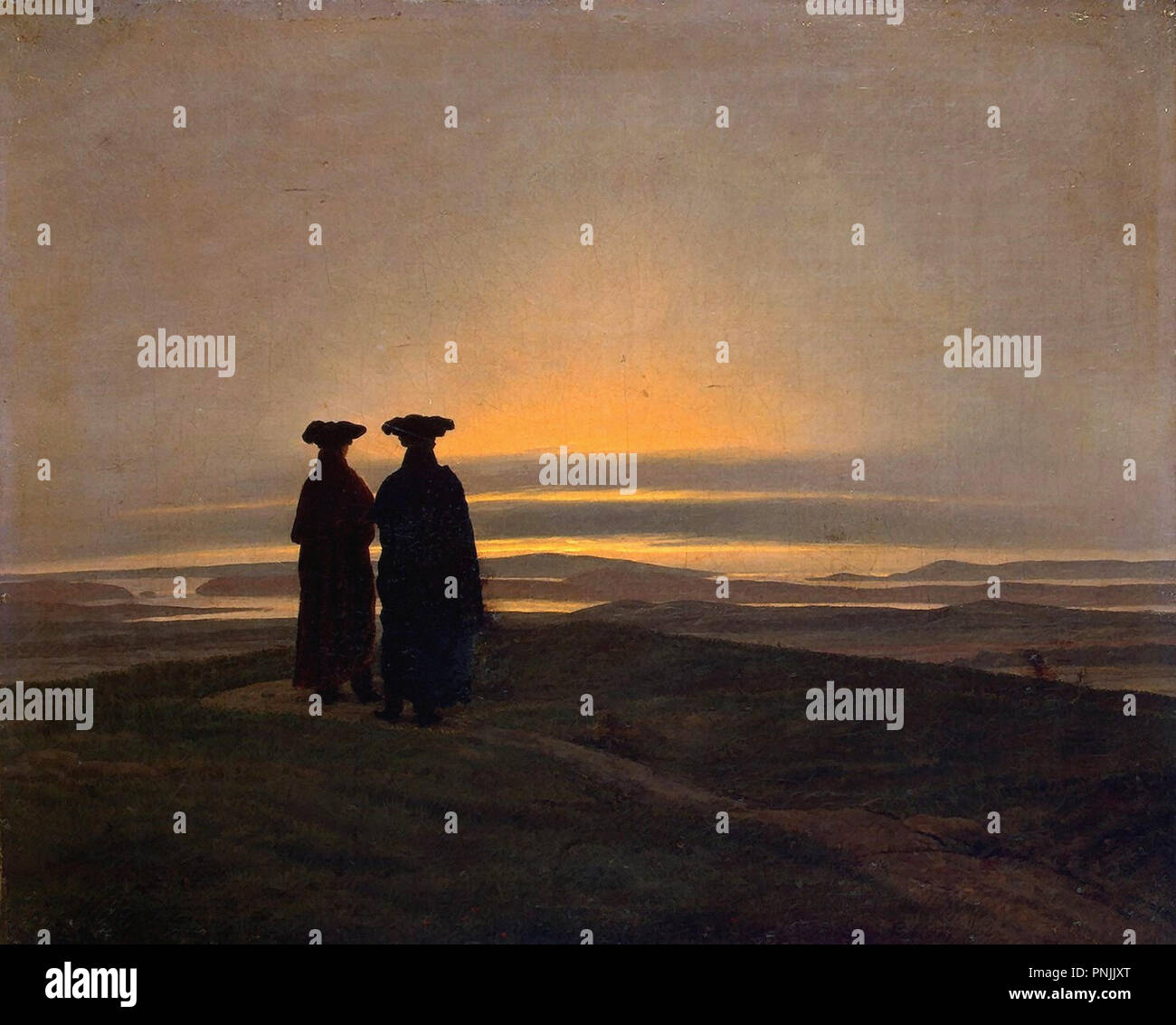 Friedrich Caspar David - Sunset (Brothers Stock Photo - Alamy