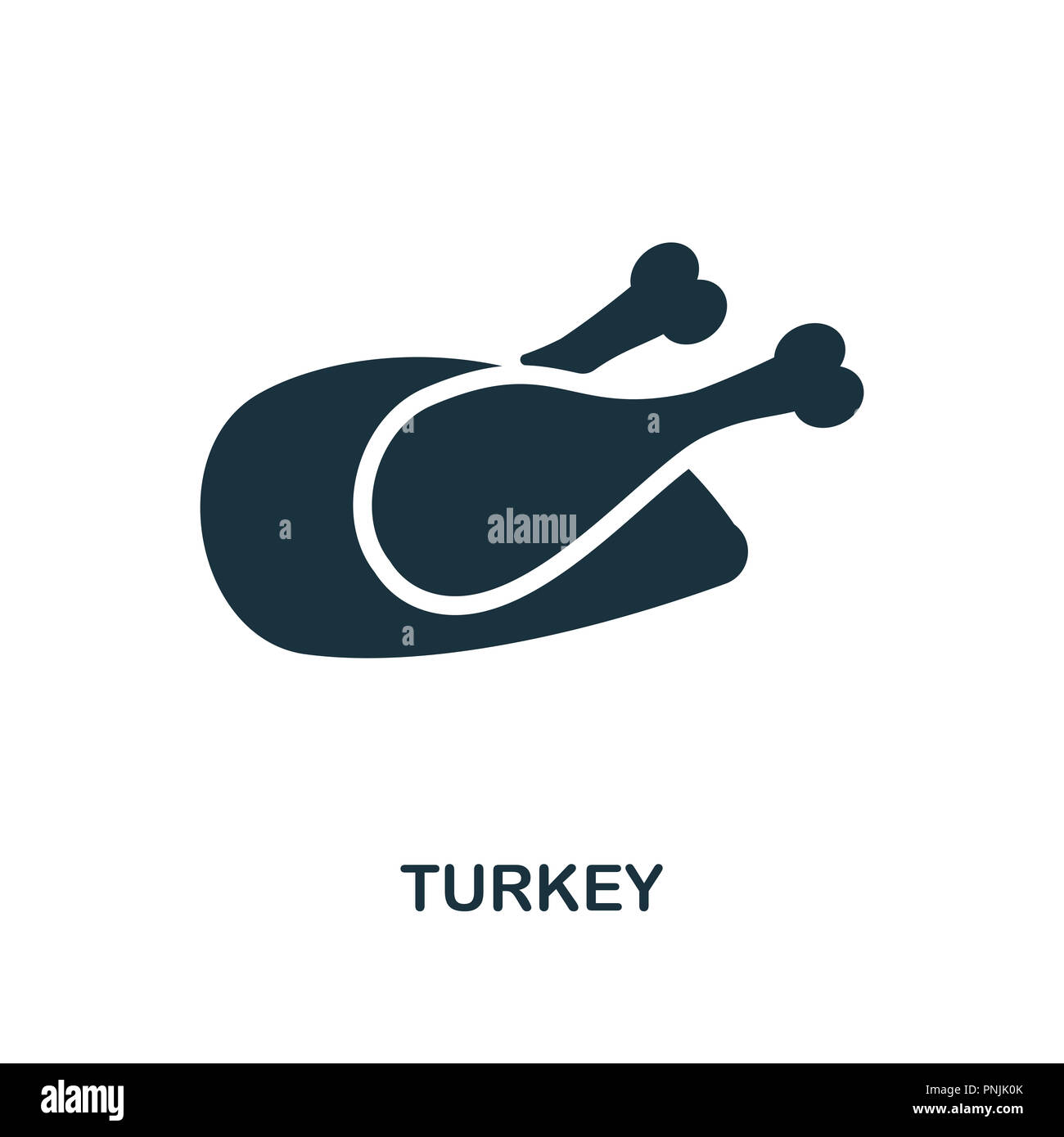 Turkey icon. Monochrome style design. UI. Pixel perfect simple ...