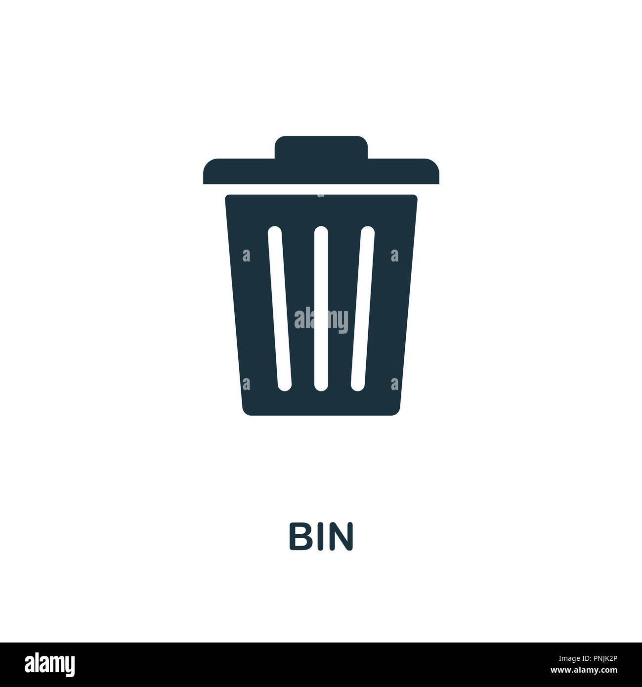 Bin icon. Monochrome style design. UI. Pixel perfect simple pictogram ...
