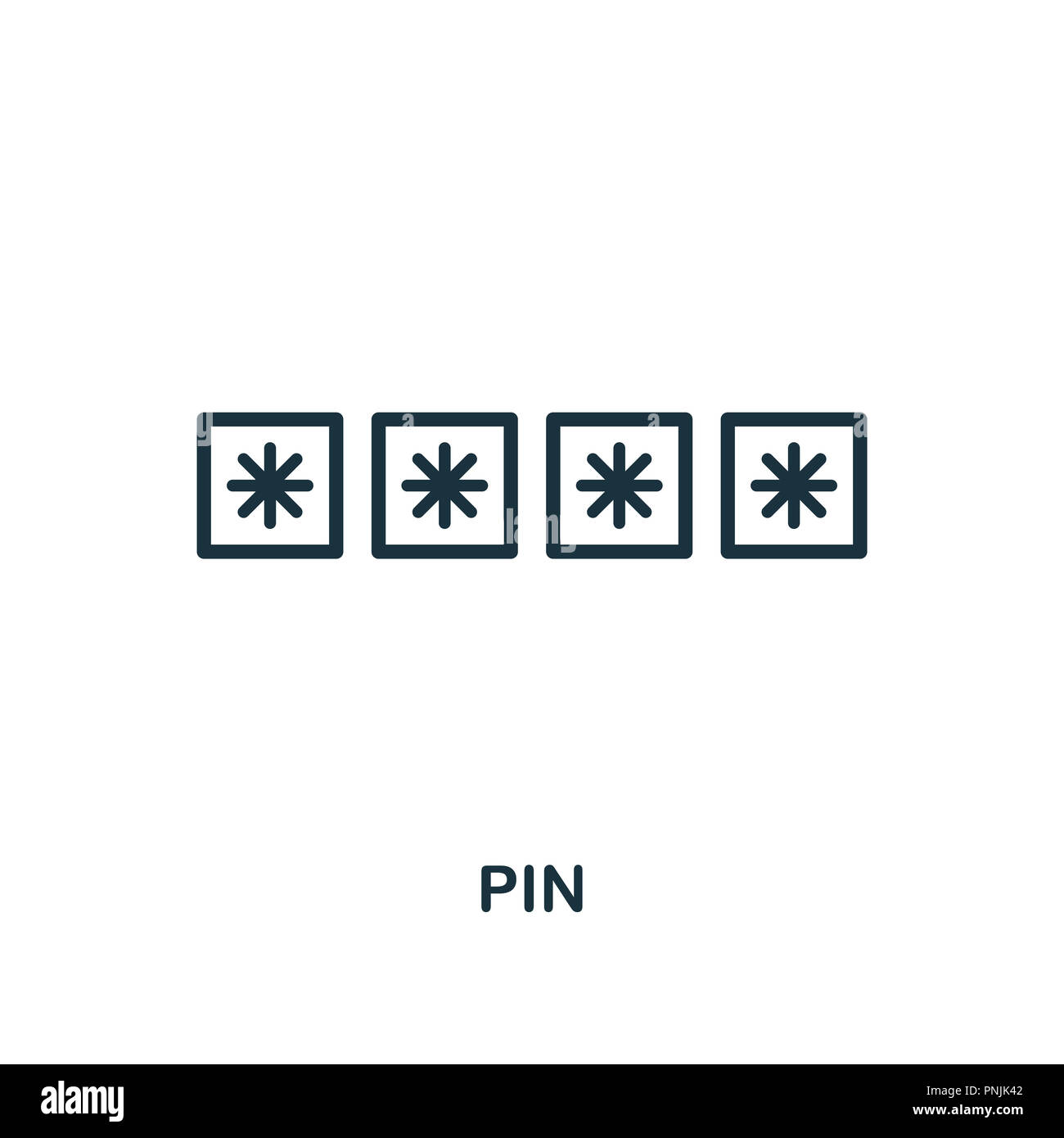 Pin icon. Monochrome style design. UI. Pixel perfect simple pictogram ...